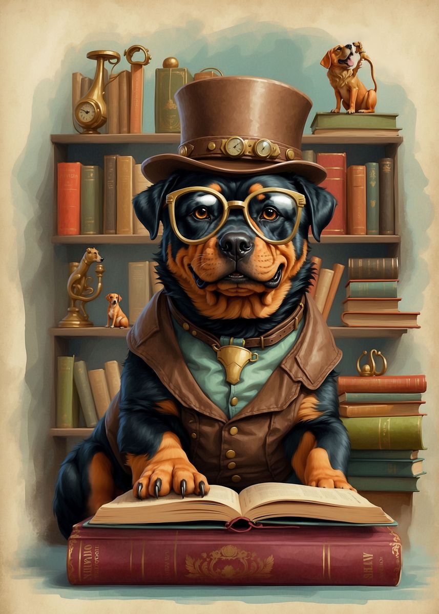 'Smart Rottweiler School' Poster, picture, metal print, paint by Mudge ...