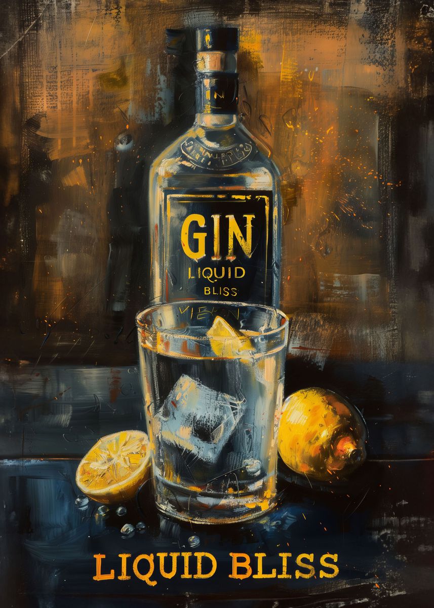 'GIN Liquid Bliss' Poster, picture, metal print, paint by Muntwalt ...