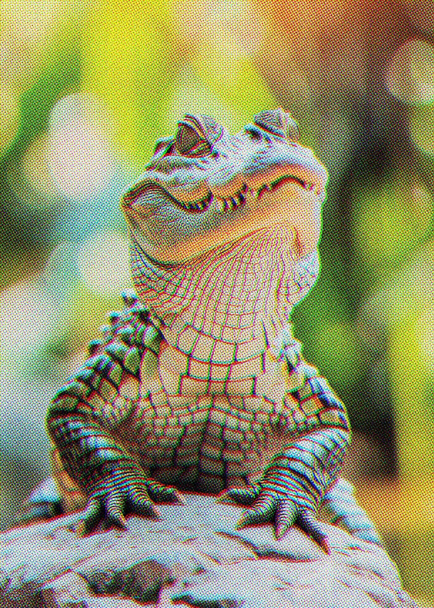 'Cute Crocodile' Poster, picture, metal print, paint by Fanth | Displate