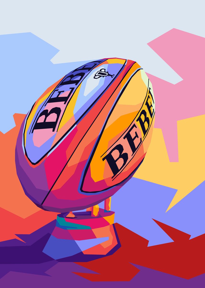 'Rugby Ball Wpap Pop Art' Poster, picture, metal print, paint by ...