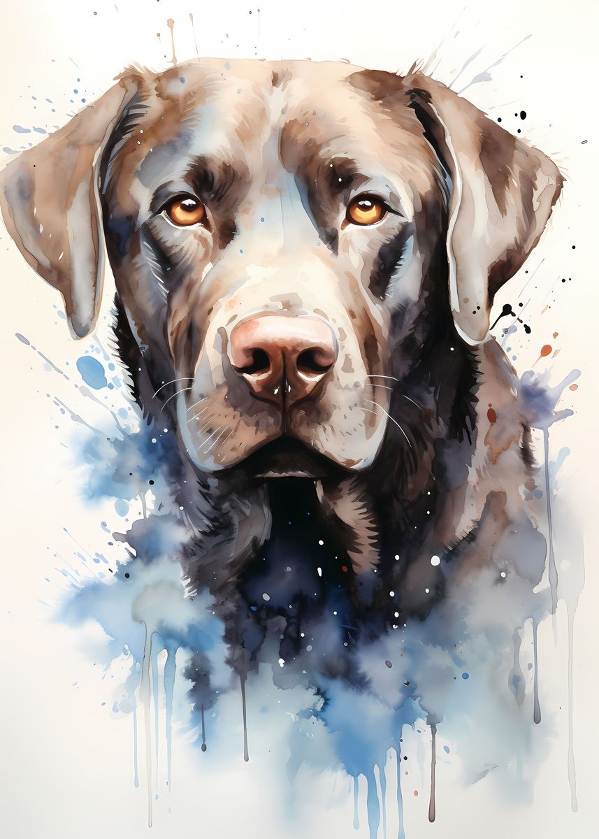 'Adorable Dog in Watercolor' Poster, picture, metal print, paint by ...