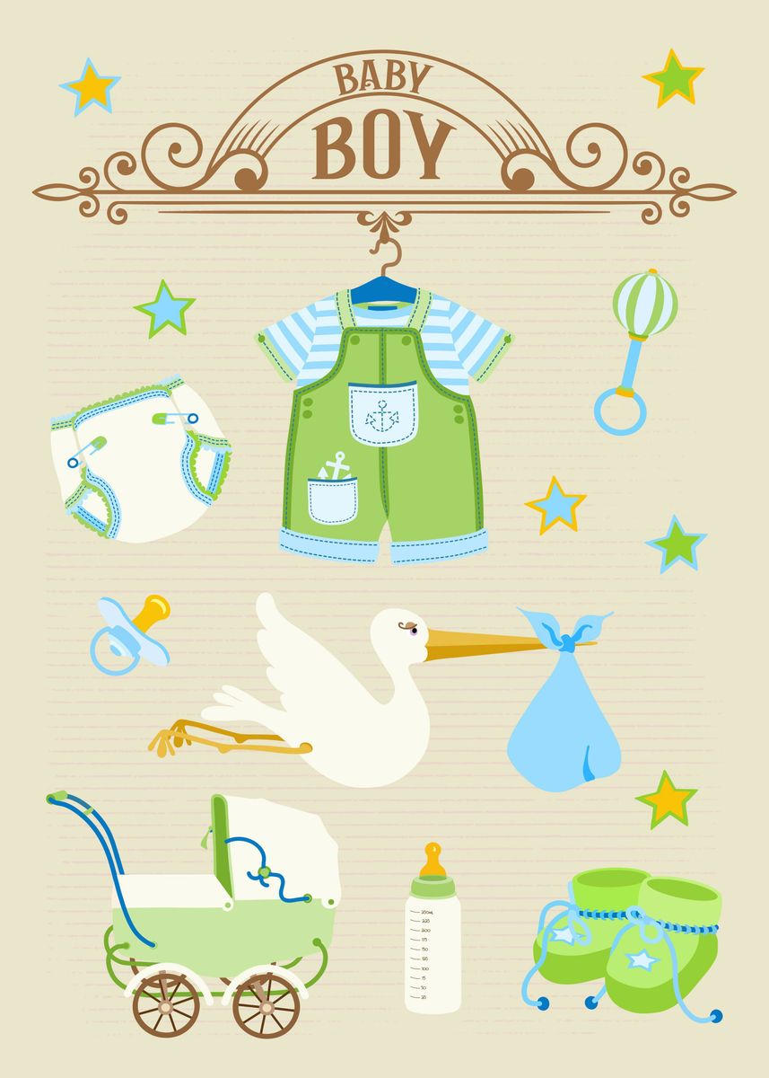 'sweet baby boy ' Poster, picture, metal print, paint by Biliacci ...