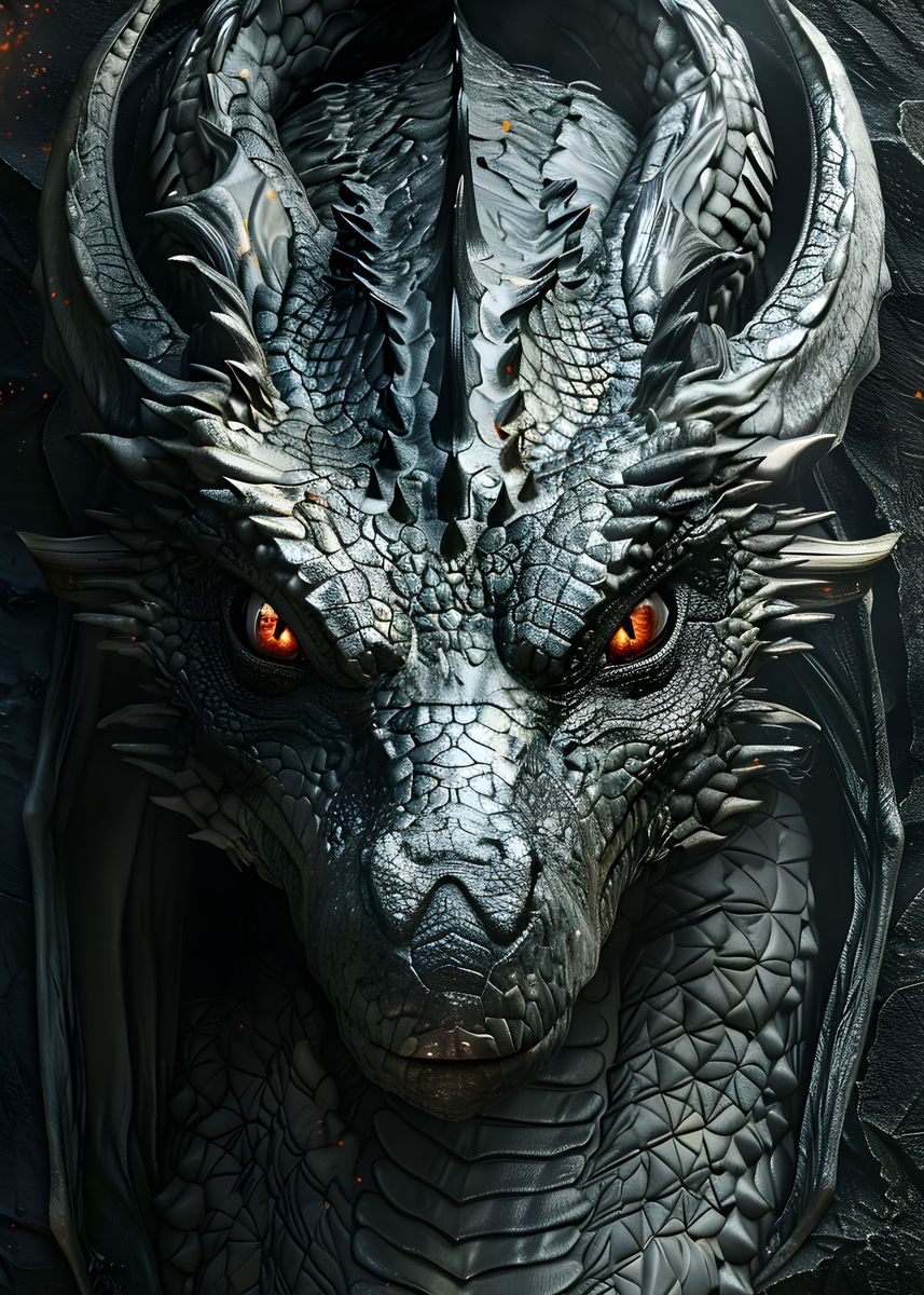 'Portrait Of A Dragon' Poster, picture, metal print, paint by ...