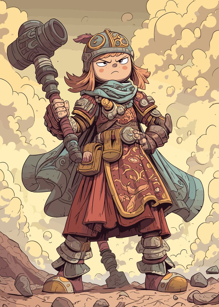 'Cartoon Mage Girl' Poster, picture, metal print, paint by SuperNova ...