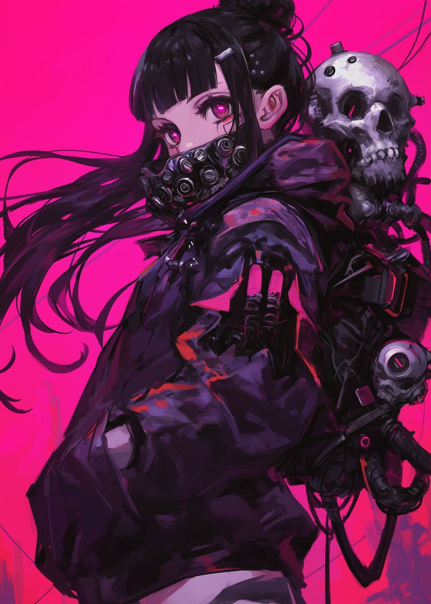 'Machine Anime Girl' Poster, picture, metal print, paint by David ...