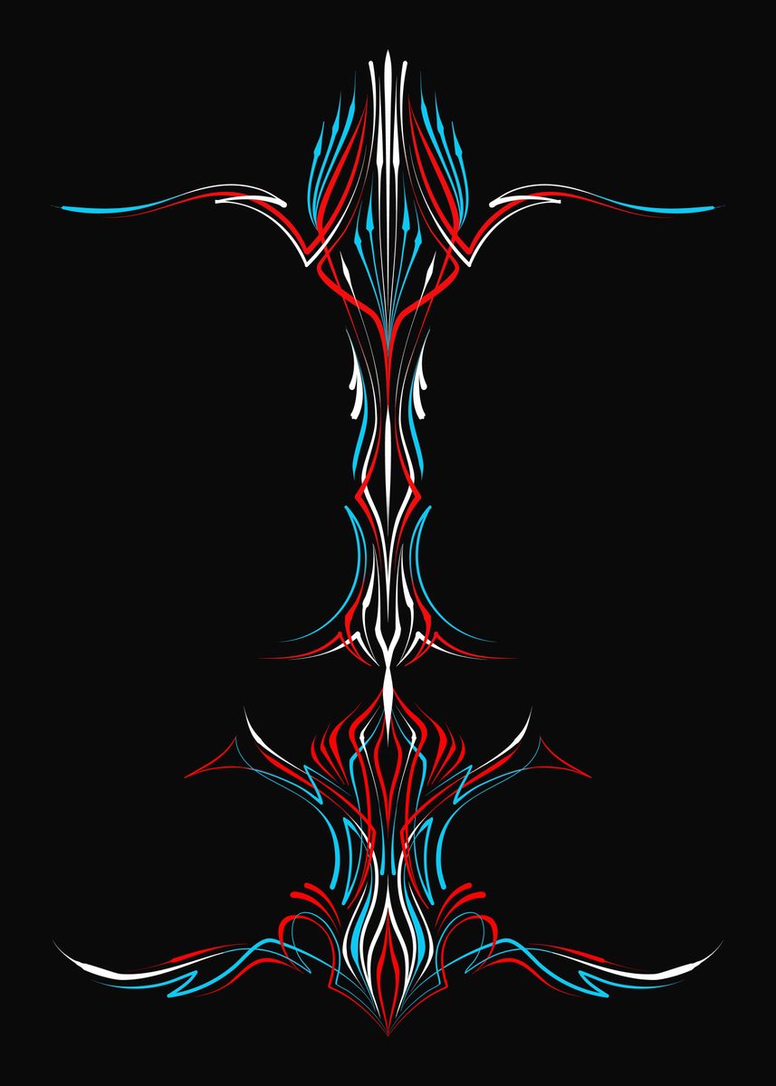 'Vintage Floral Pinstripe' Poster, picture, metal print, paint by ...