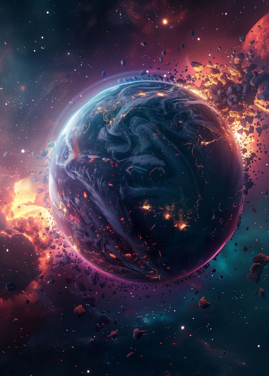 'Cosmic Particles' Poster, picture, metal print, paint by ELYussArt ...