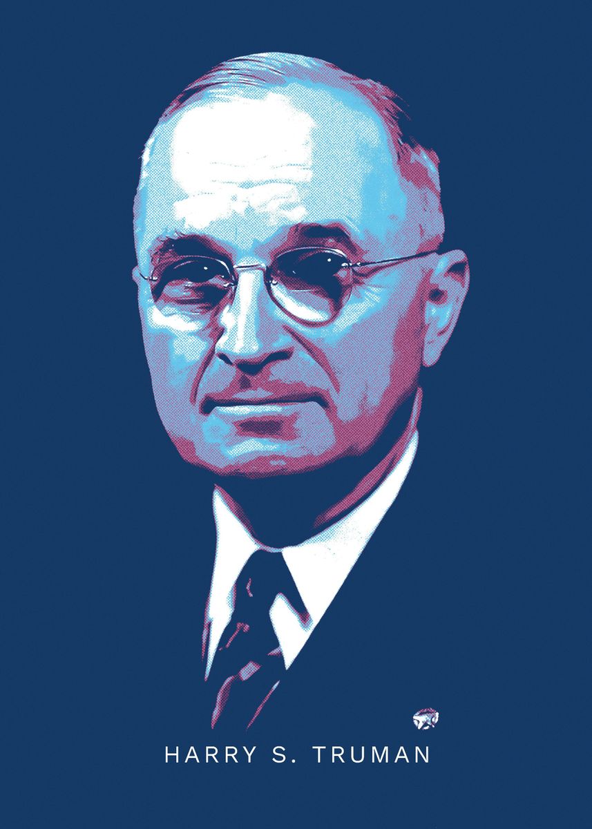 'Harry S Truman' Poster, picture, metal print, paint by Syahrasi | Displate