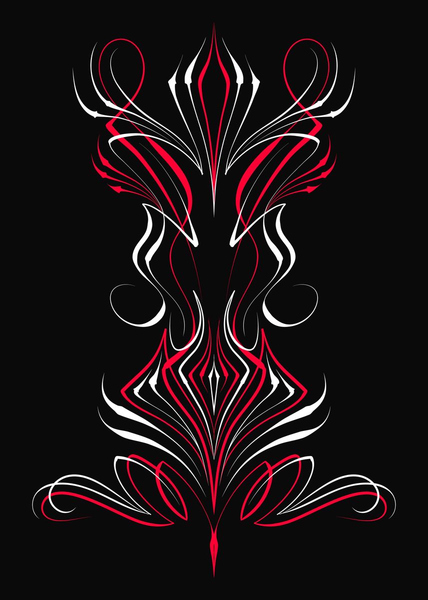 'Vintage Floral Pinstripe' Poster, picture, metal print, paint by ...