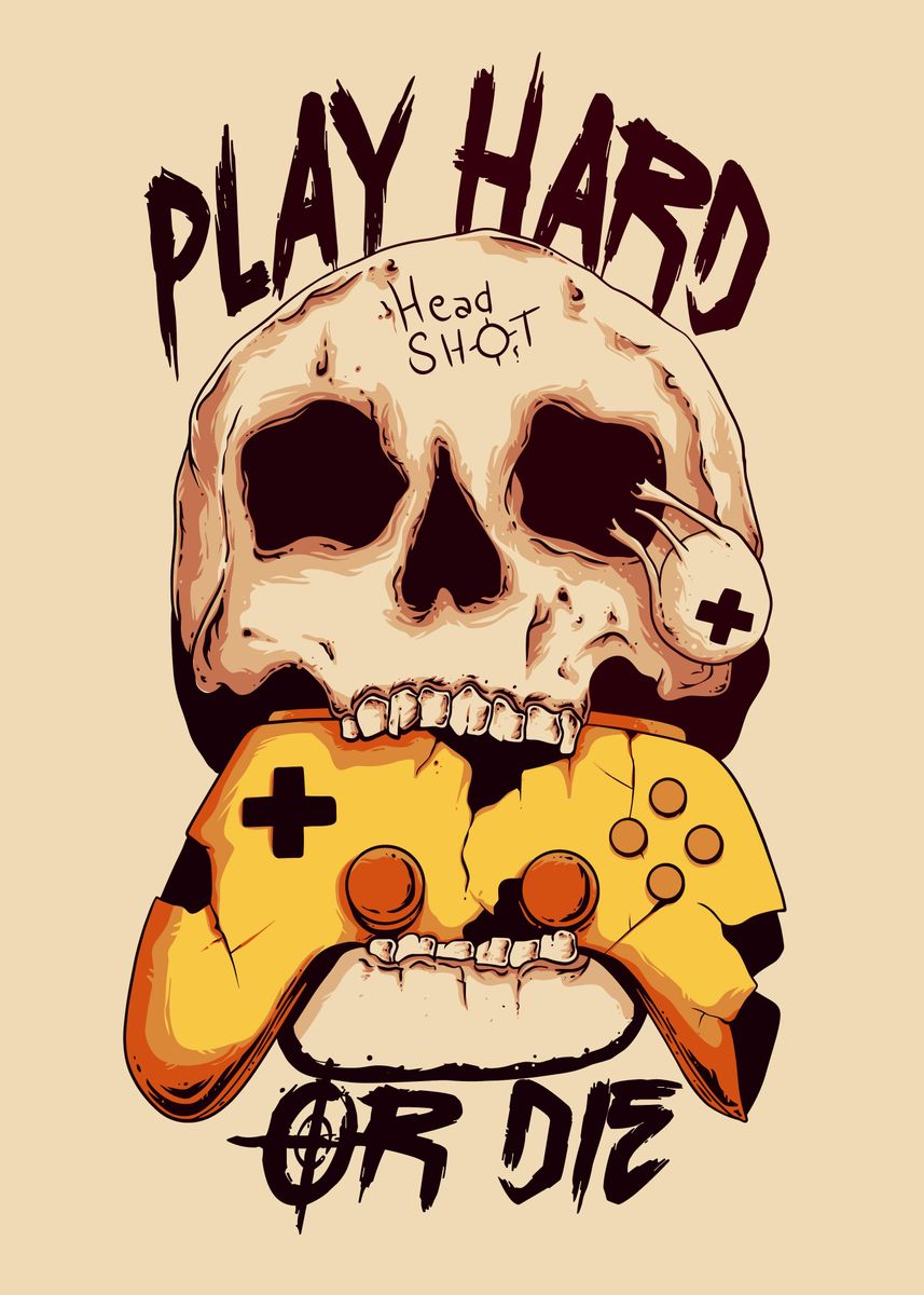 'ProGaming Skull Controller' Poster, picture, metal print, paint by ...