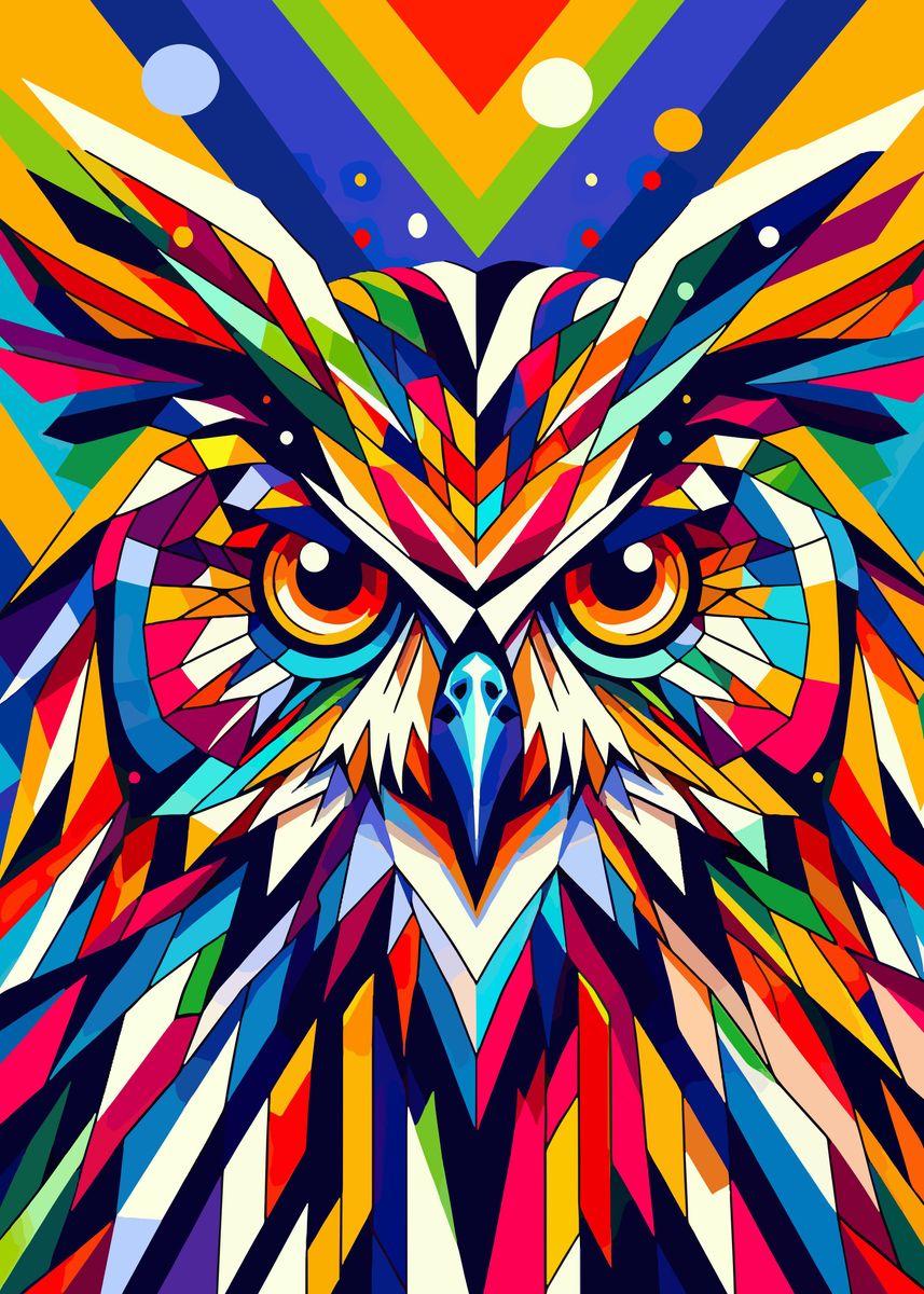 'Owl wpap pop art' Poster, picture, metal print, paint by du giang | Displate