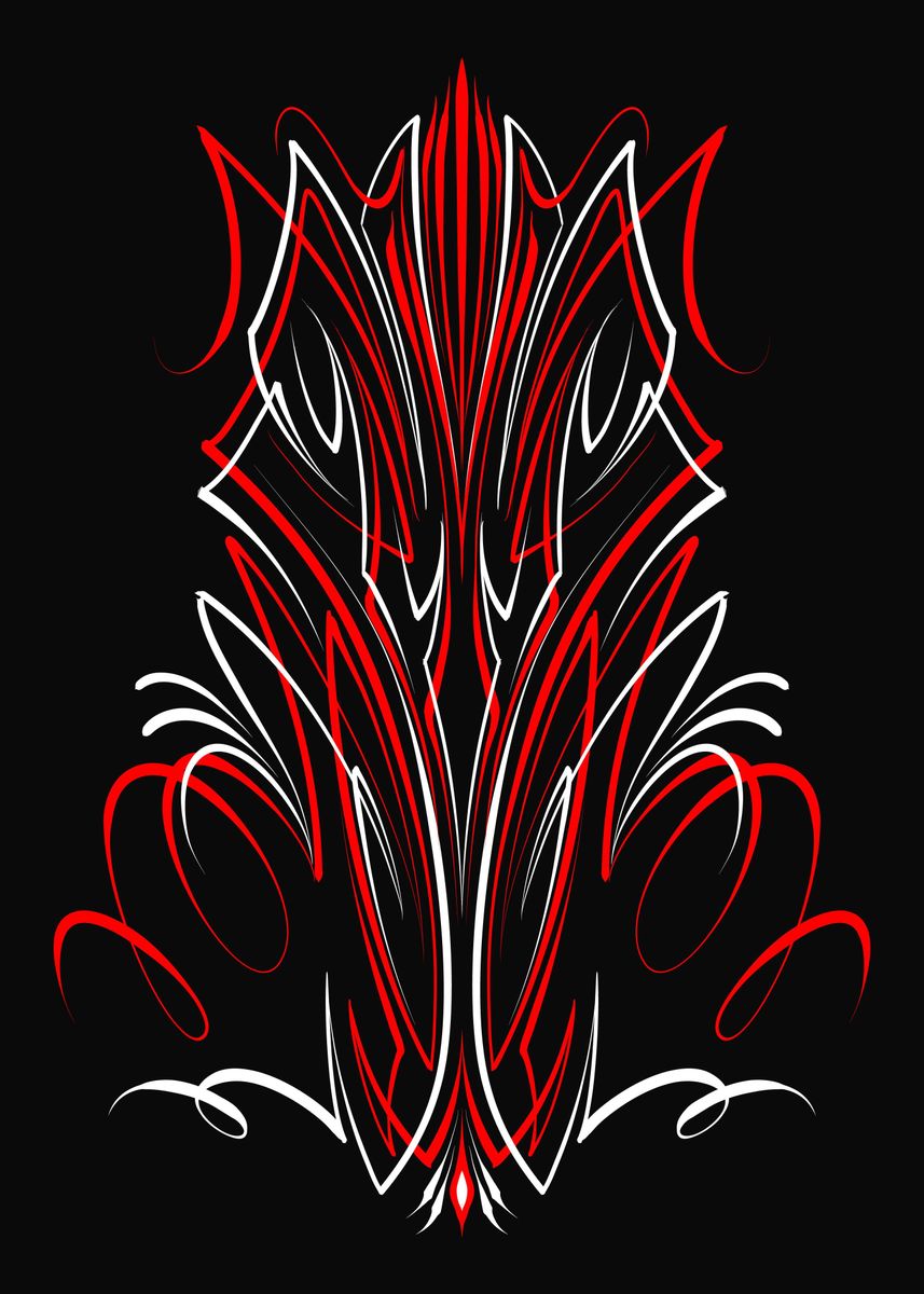 'Vintage Floral Pinstripe' Poster, picture, metal print, paint by ...