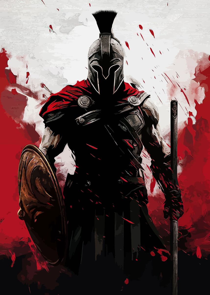 'Soldier warrior spartan' Poster, picture, metal print, paint by ...