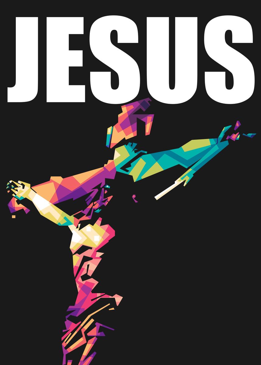 'jesus pop art' Poster, picture, metal print, paint by Asran Vektor ...