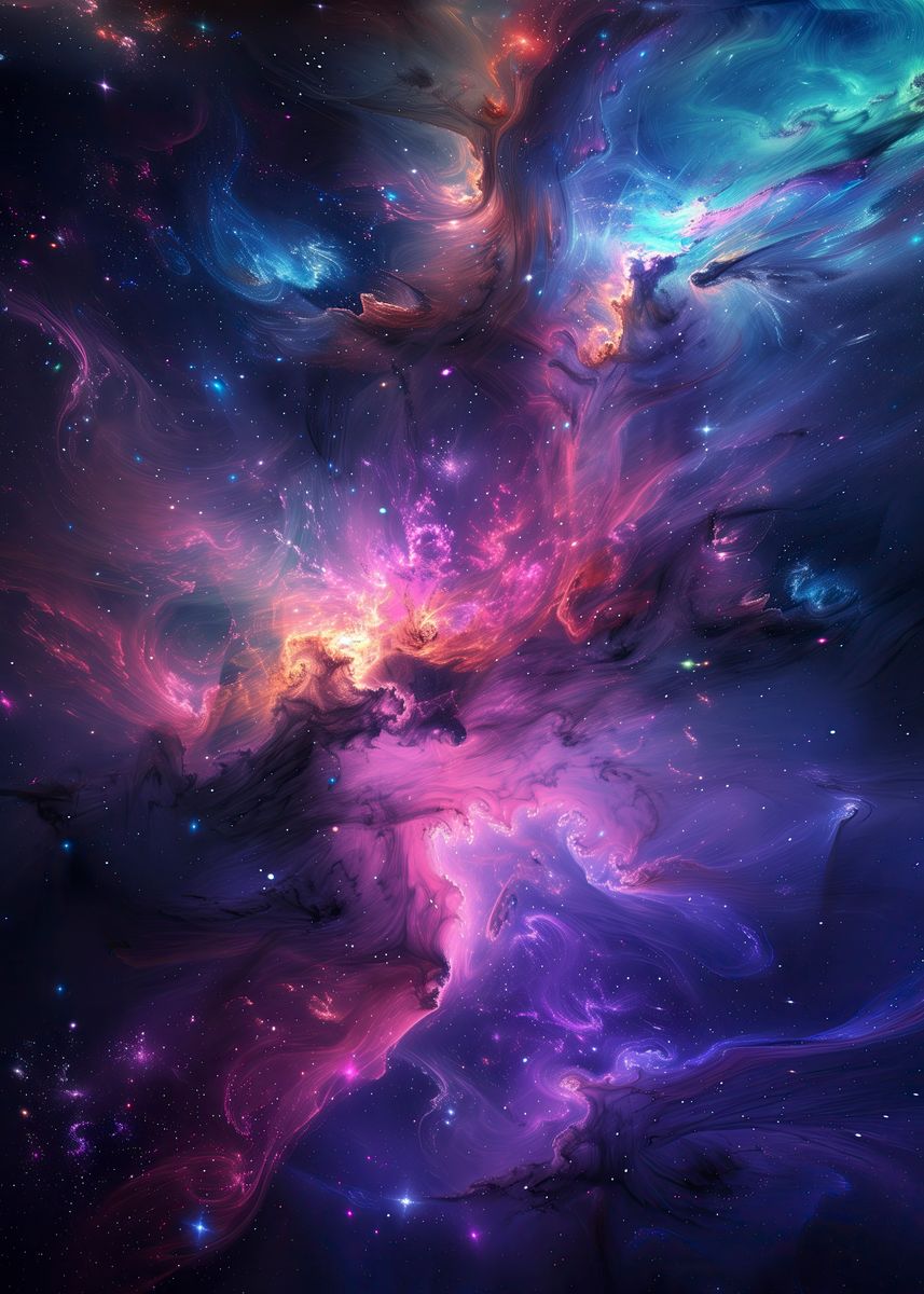 'Cosmic Dance' Poster, picture, metal print, paint by KyzArt | Displate