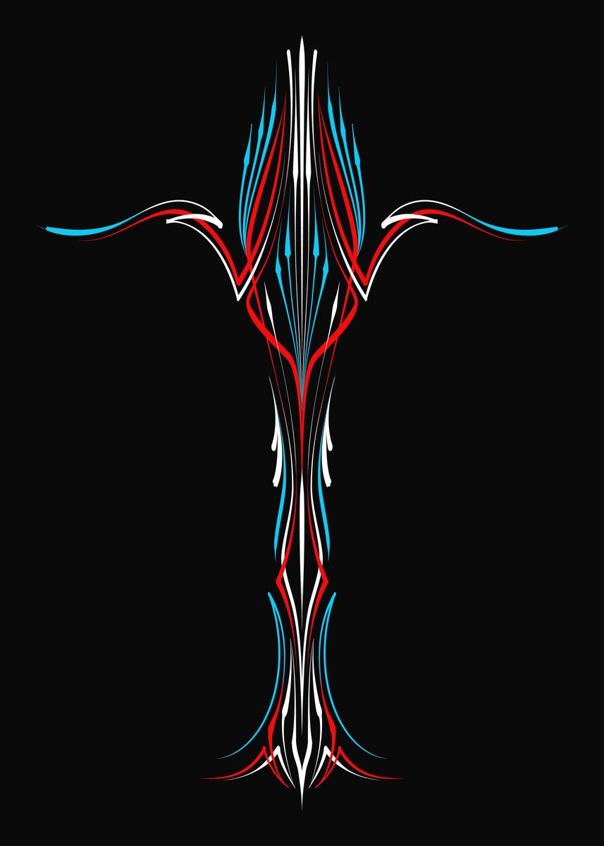 'Vintage Floral Pinstripe' Poster, picture, metal print, paint by ...