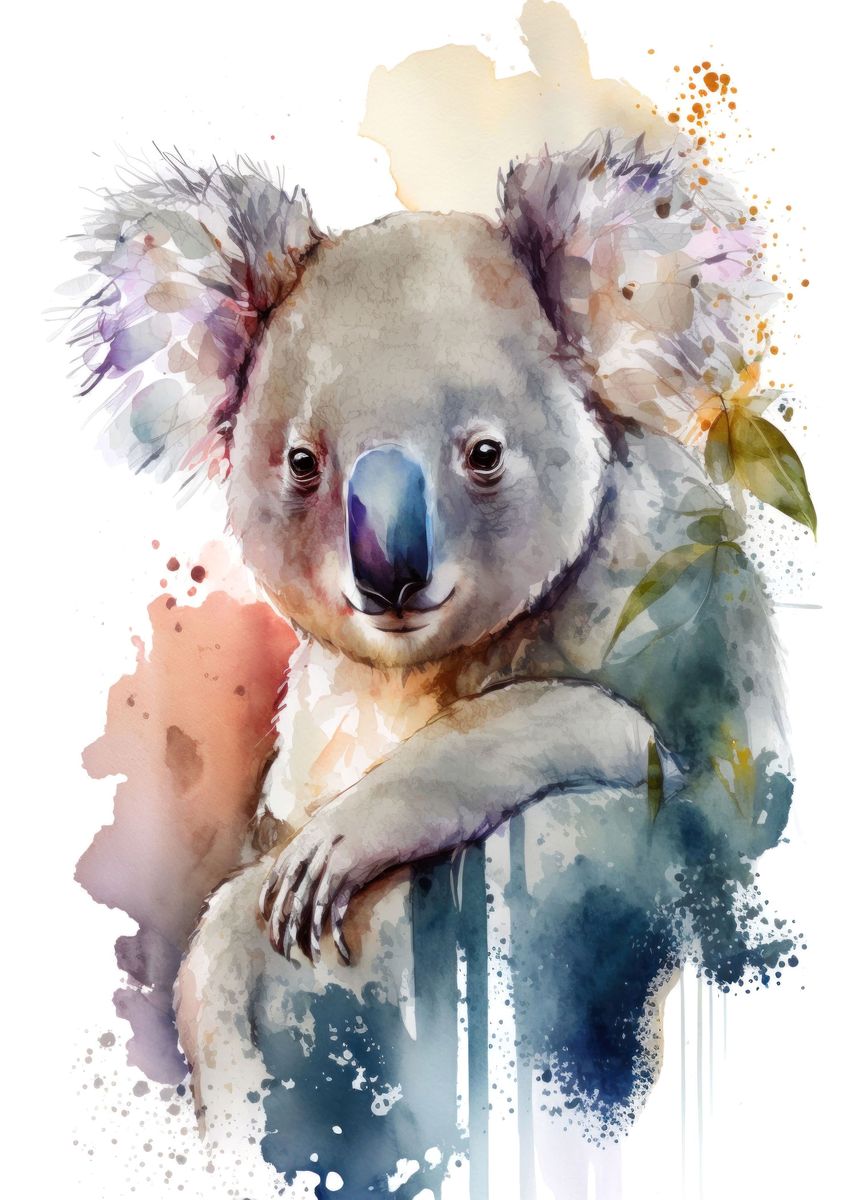 'Koala' Poster, picture, metal print, paint by Byrdyak | Displate