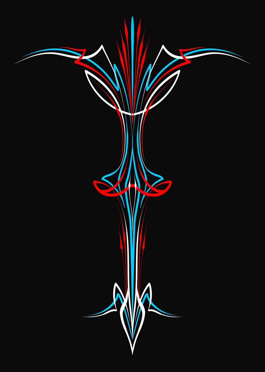 'Vintage Floral Pinstripe' Poster, picture, metal print, paint by ...