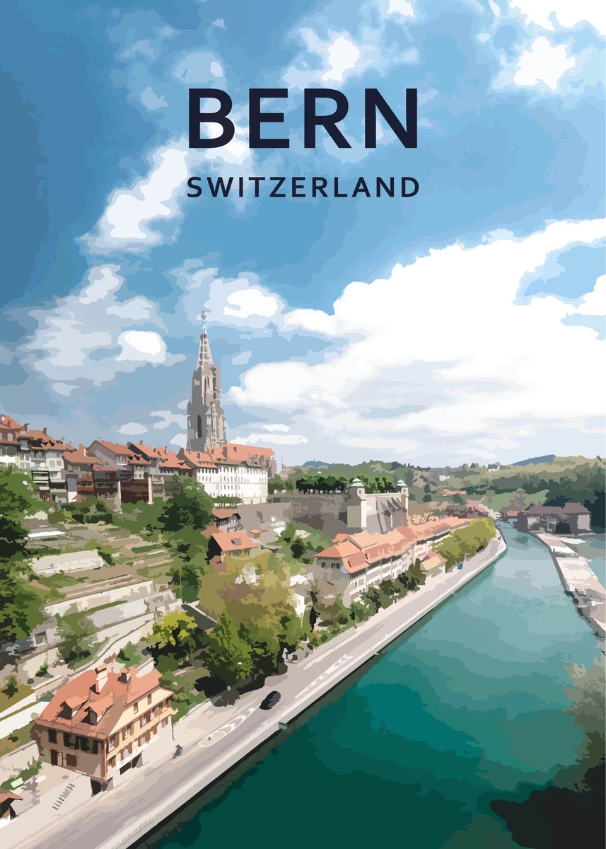 'Bern' Poster, picture, metal print, paint by HTomas | Displate