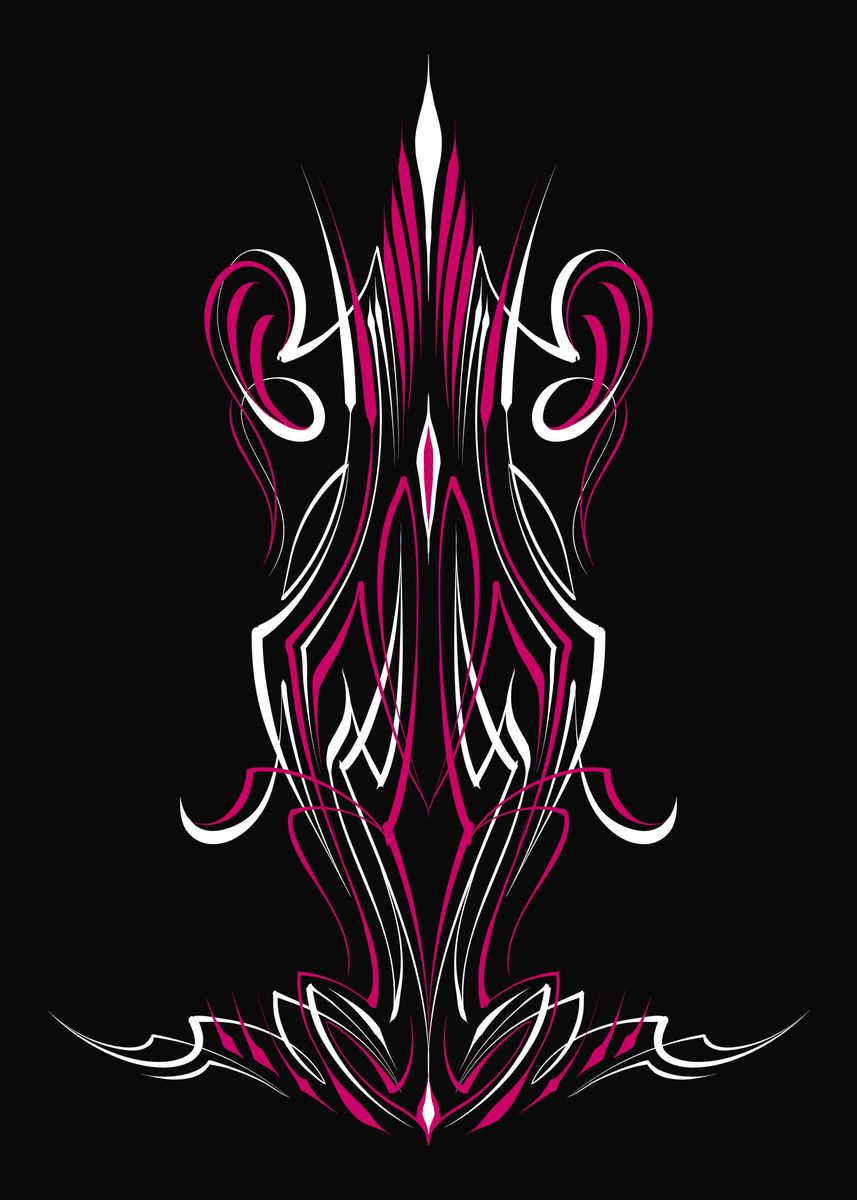 'Vintage Floral Pinstripe' Poster, picture, metal print, paint by ...