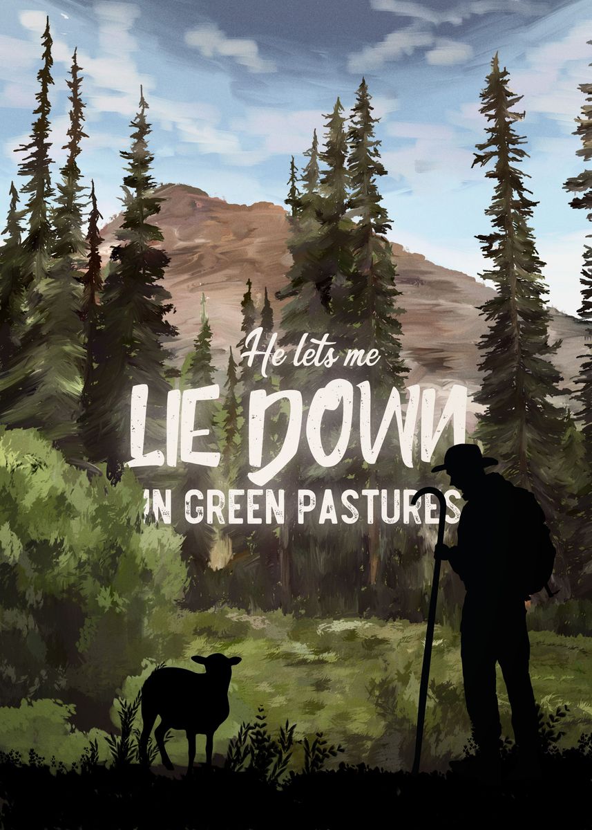 'in green pastures' Poster, picture, metal print, paint by Cedric Rehm ...