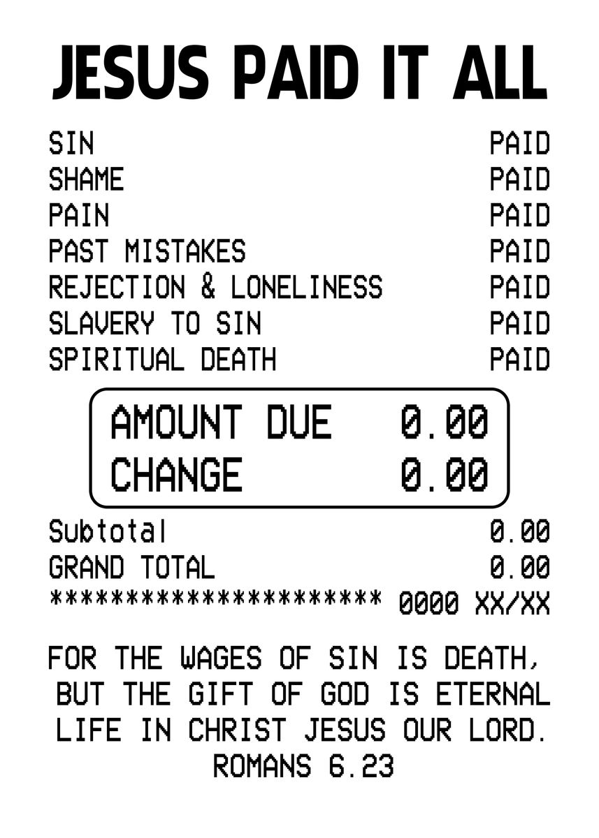 'Jesus Paid it Christianity' Poster, picture, metal print, paint by ...
