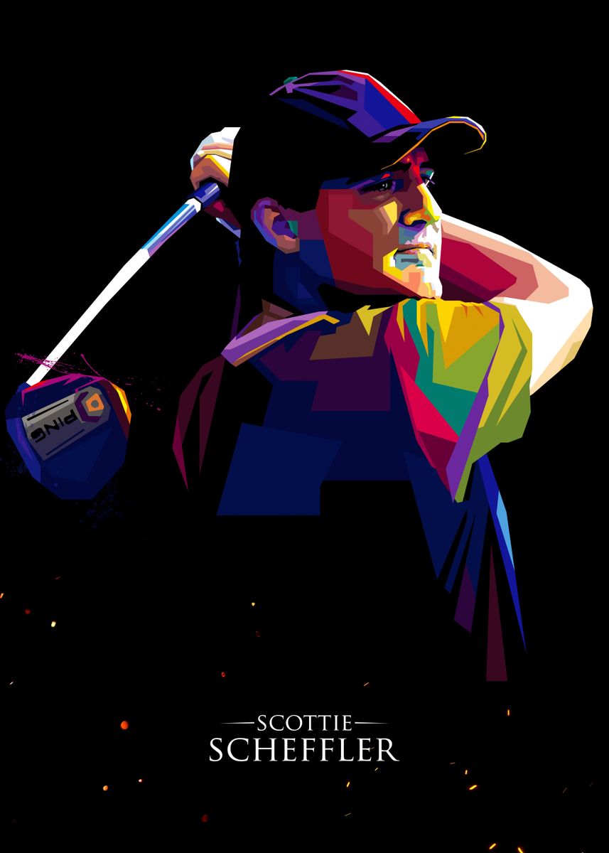 'Scottie Scheffler' Poster, picture, metal print, paint by Micho ...