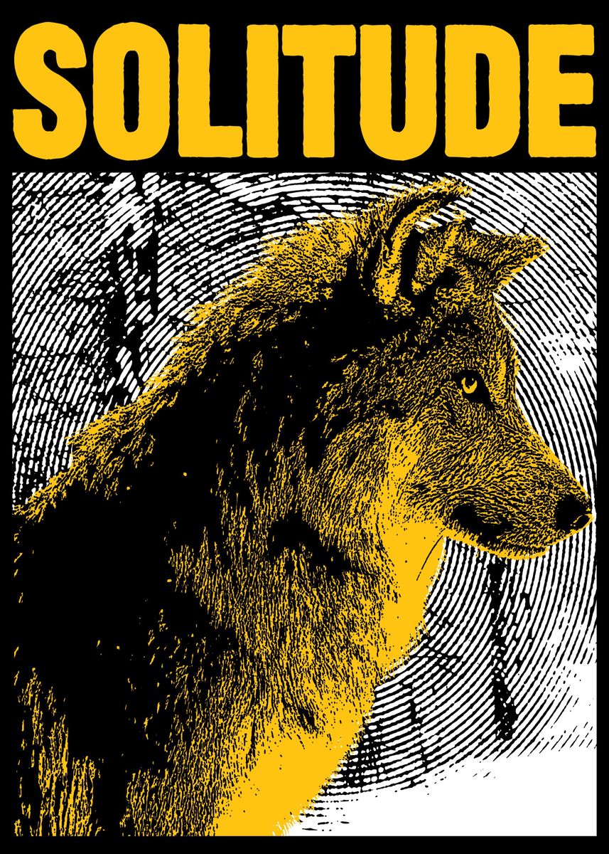 'Solitude Wolf' Poster, picture, metal print, paint by John Kenneth ...
