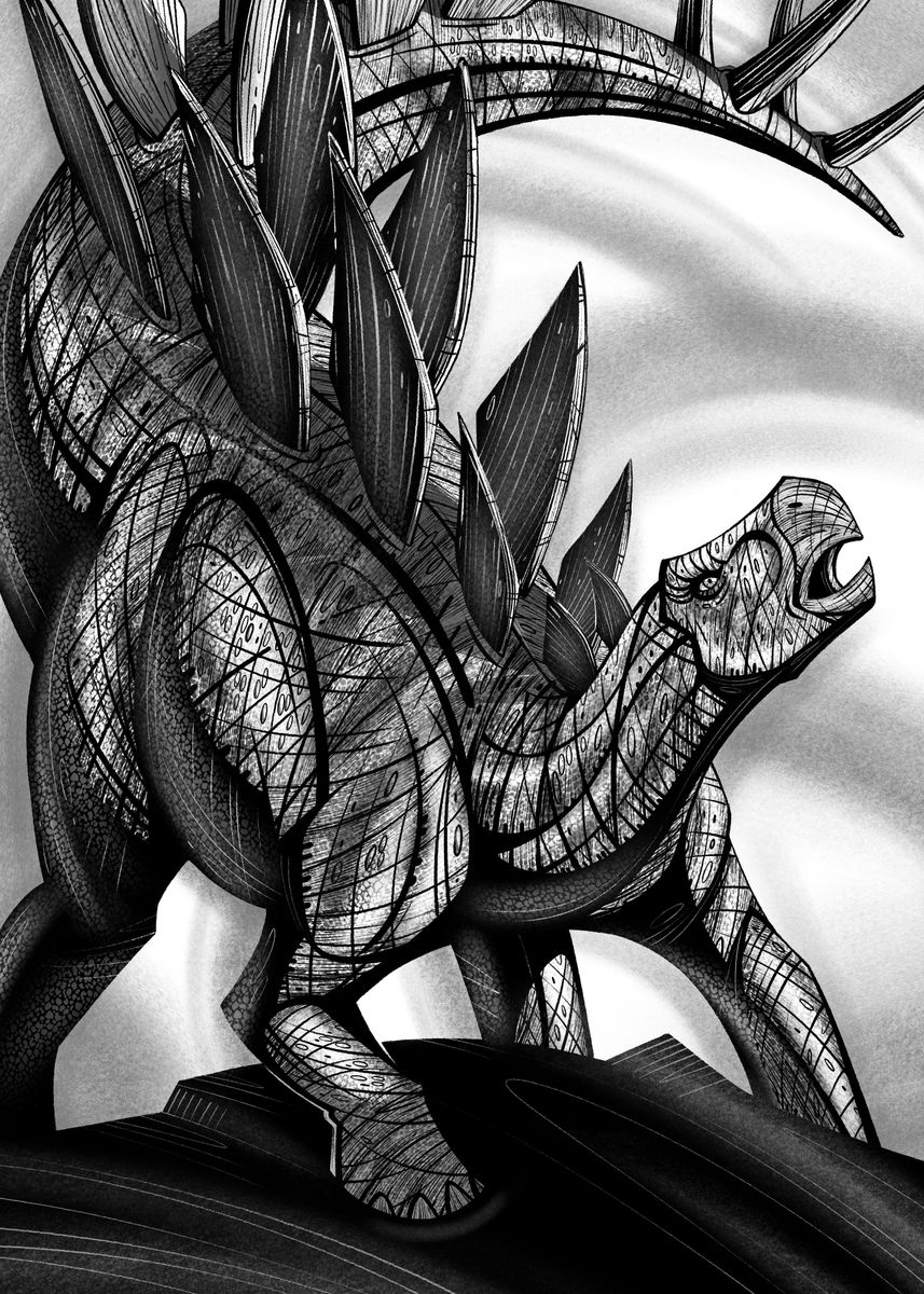 'Stegosaurus' Poster, picture, metal print, paint by Jason Confesor ...