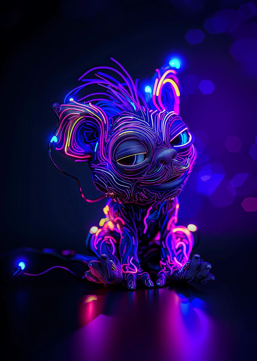 'Neon Troll 7' Poster, picture, metal print, paint by MankD | Displate