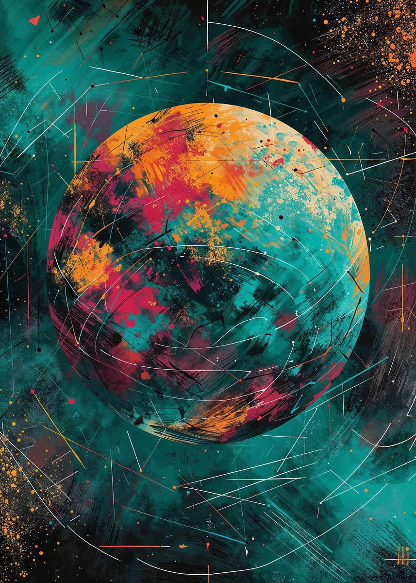 'Vortex Planet' Poster, picture, metal print, paint by Katsu | Displate