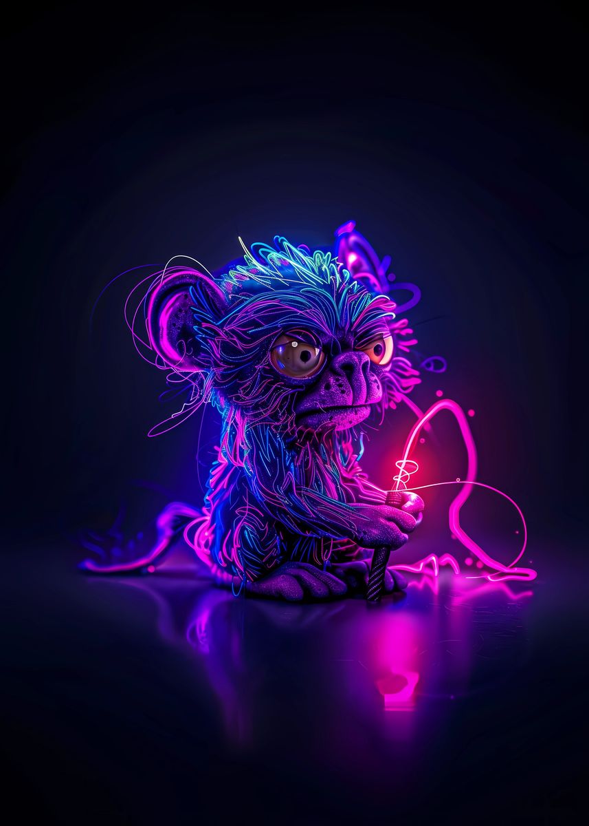 'Neon Troll 1' Poster, picture, metal print, paint by MankD | Displate