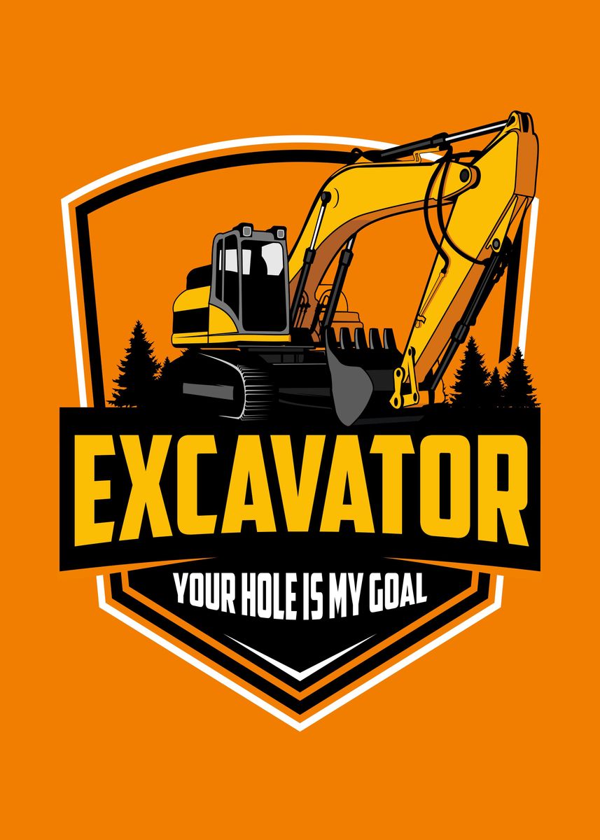 'Excavator Operator JCB ' Poster, picture, metal print, paint by funk ...