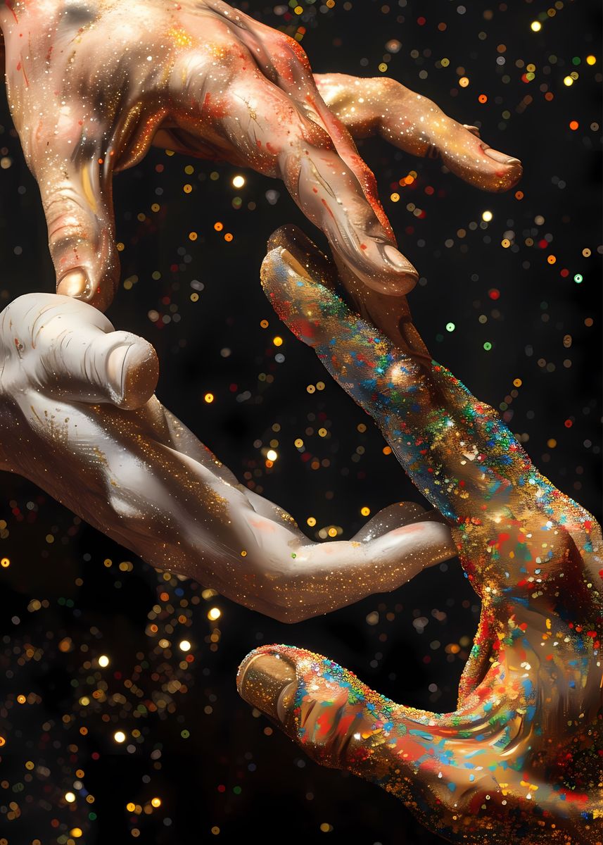 'abstract hands' Poster, picture, metal print, paint by artH | Displate