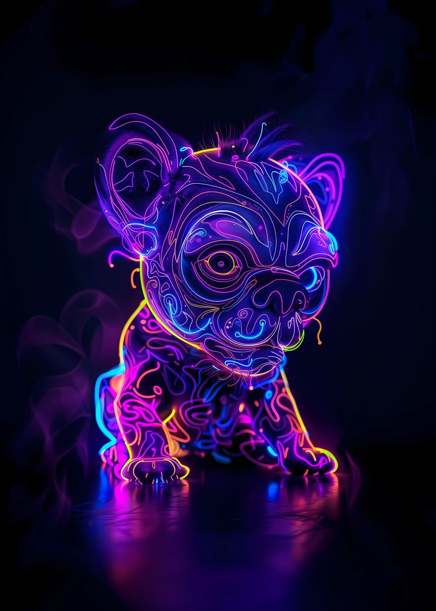 'Neon Troll 4' Poster, picture, metal print, paint by MankD | Displate