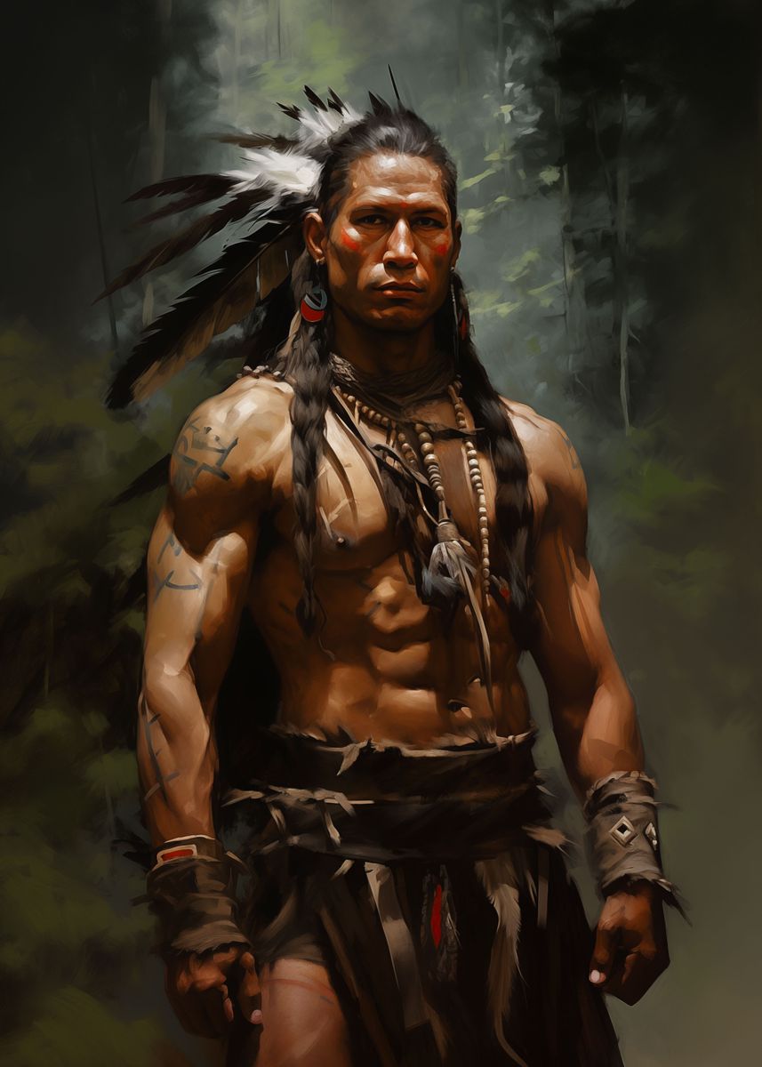 'Mohawk warrior' Poster, picture, metal print, paint by PetsArt Design ...