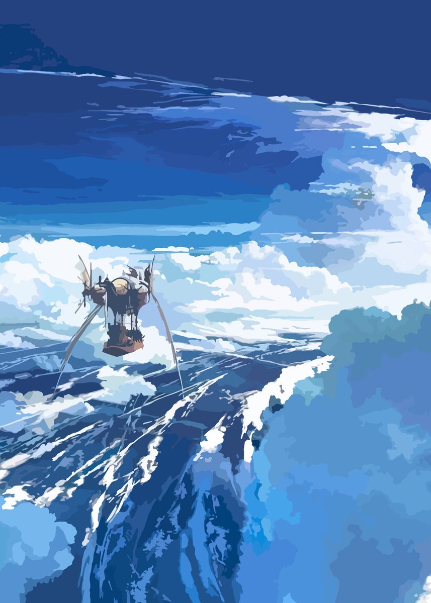 'Sky castle anime' Poster, picture, metal print, paint by B A G O R ...