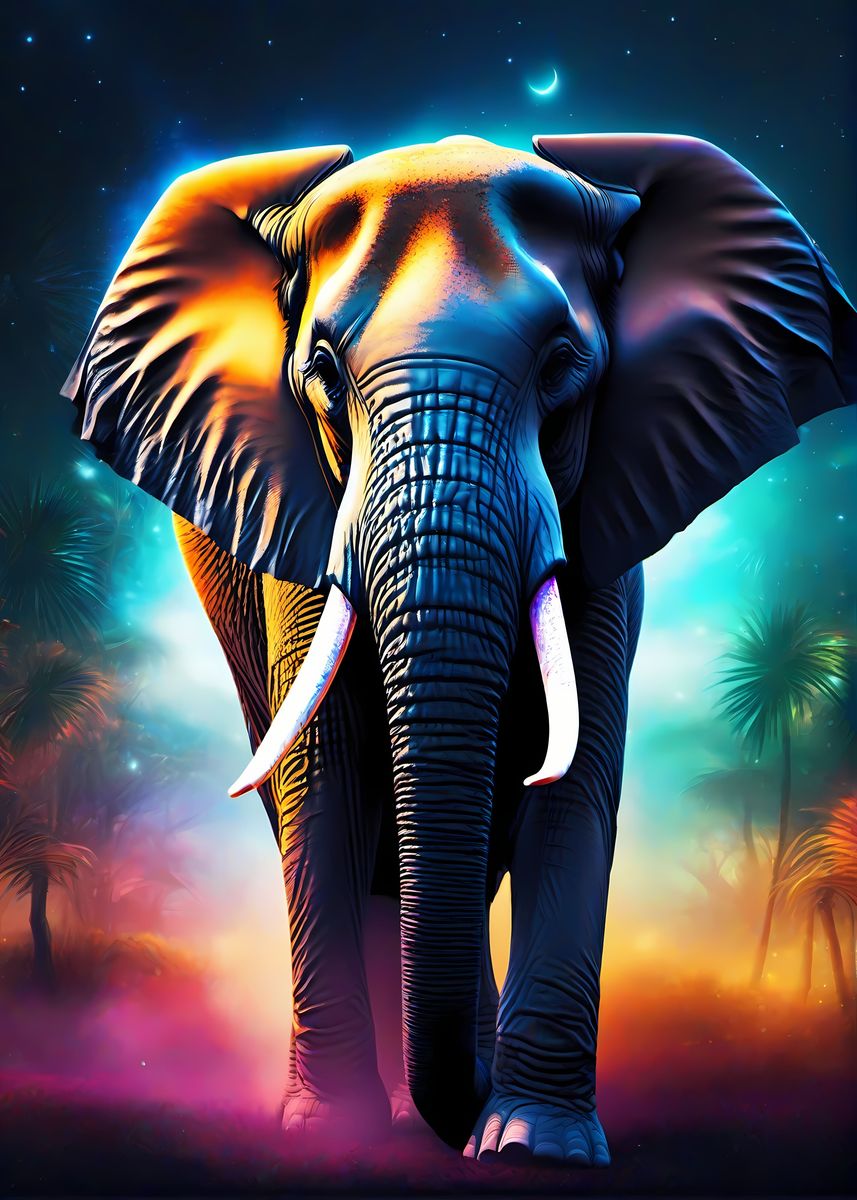 'Elephant' Poster, picture, metal print, paint by Gon Poster | Displate