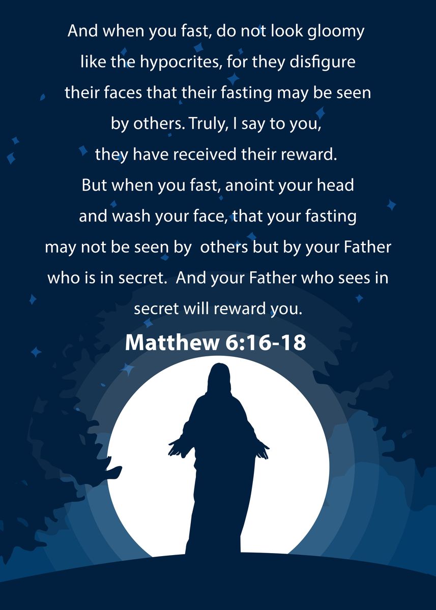 'Lent Bible Verse Matthew' Poster, picture, metal print, paint by ...