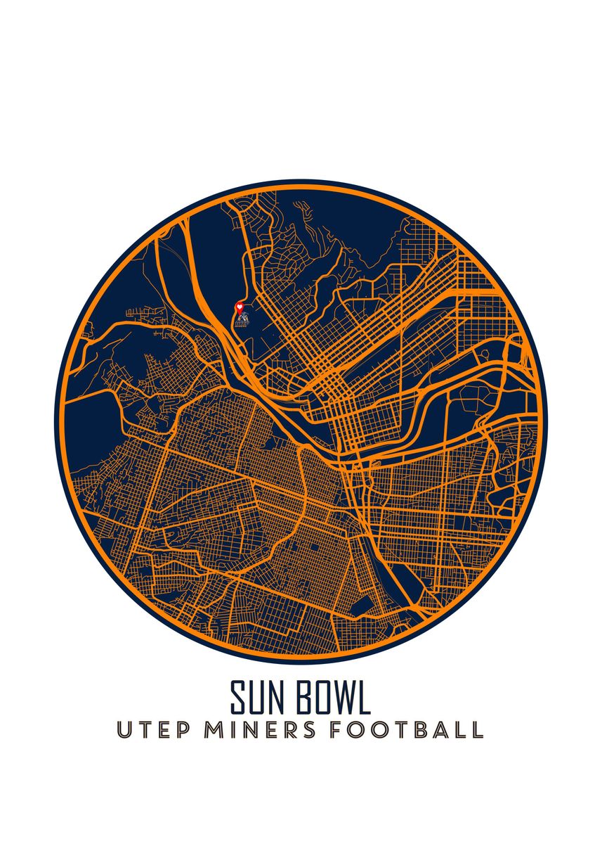 'UTEP Miners football ' Poster, picture, metal print, paint by Brian ...