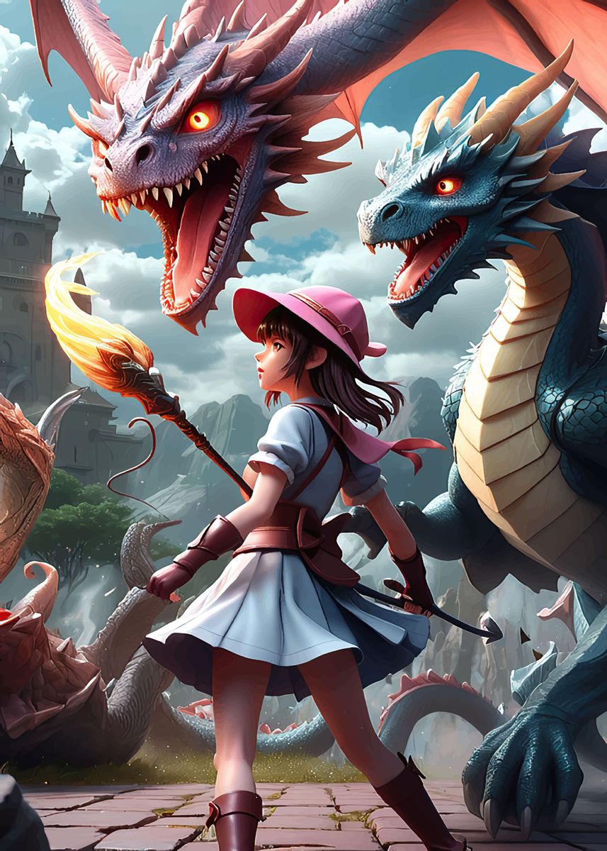 'Danger of Dragons Anime' Poster, picture, metal print, paint by ...