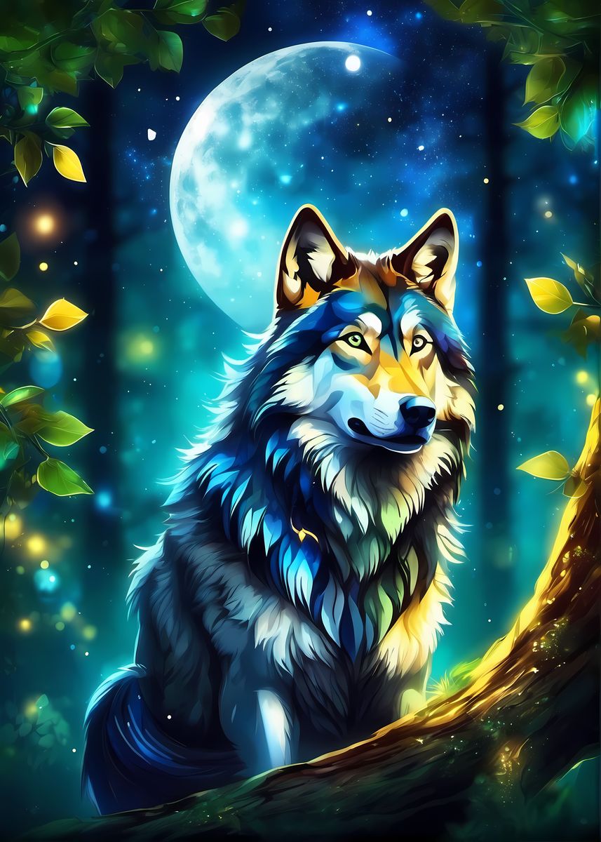 'Magic Realism Wolf' Poster, picture, metal print, paint by Trending ...