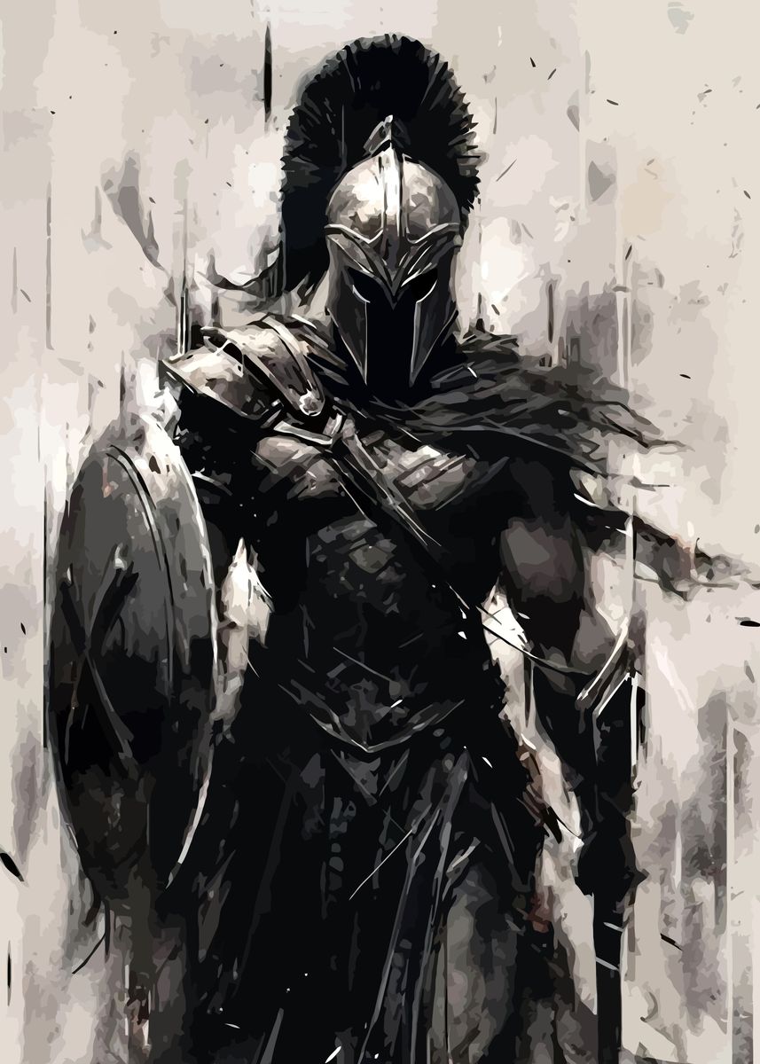 'Soldier warrior spartan' Poster, picture, metal print, paint by ...