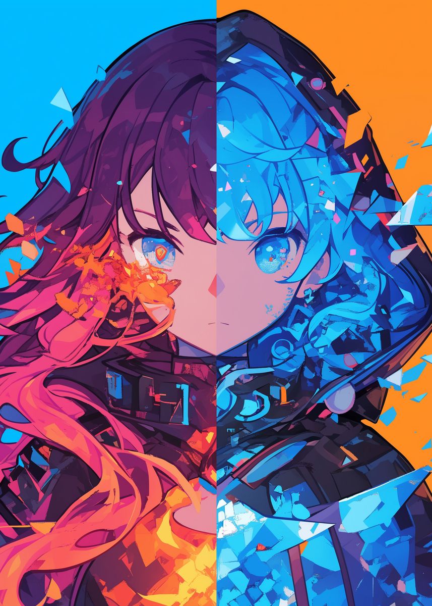 'Fire Vs Ice' Poster, picture, metal print, paint by Tomorrow Artz ...