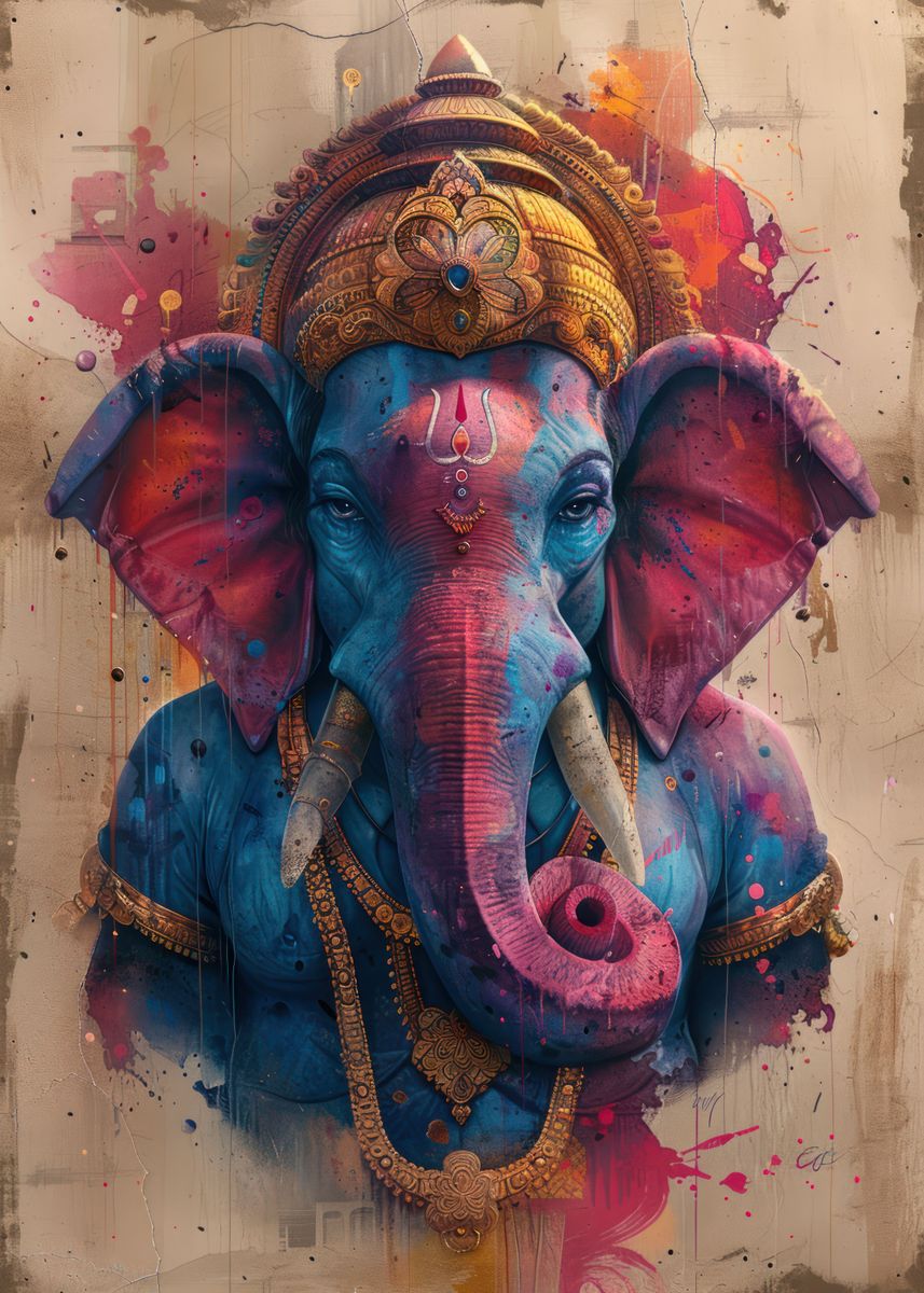 'Colorful Ganesha Painting' Poster, picture, metal print, paint by ...