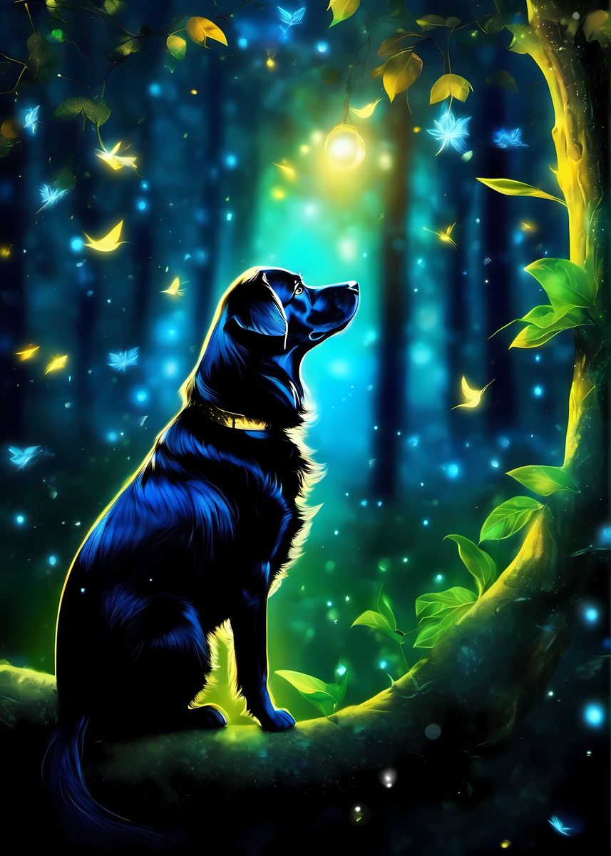 'Magic Realism Dog' Poster, picture, metal print, paint by Trending Art ...
