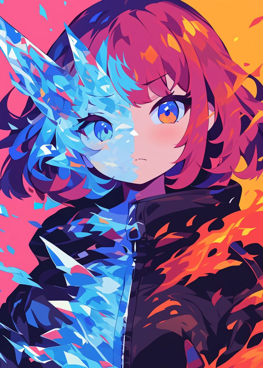 'Fire Vs Ice' Poster, picture, metal print, paint by Tomorrow Artz ...