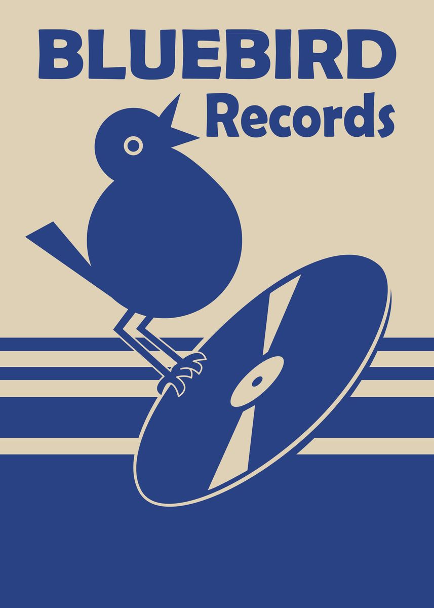 'Bluebird' Poster, picture, metal print, paint by Nathascha Kehl | Displate