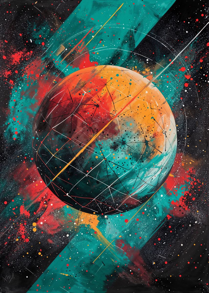 'Color Orbit' Poster, picture, metal print, paint by Tomoo | Displate