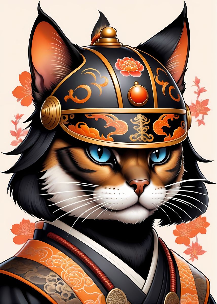 'Siamese cat' Poster, picture, metal print, paint by Gin Art | Displate